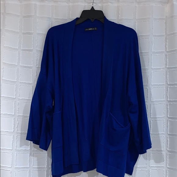 Zara | Sweaters | Zara Blue Wide Arm Cardigan | Poshmark